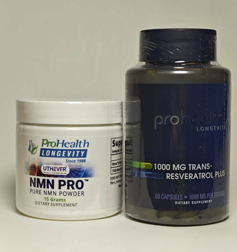 NMN Pro 粉末裝+反式白藜蘆醇套裝 MNM Pro Powder (NMN 15000) + Trans Resveratrol 10 ...