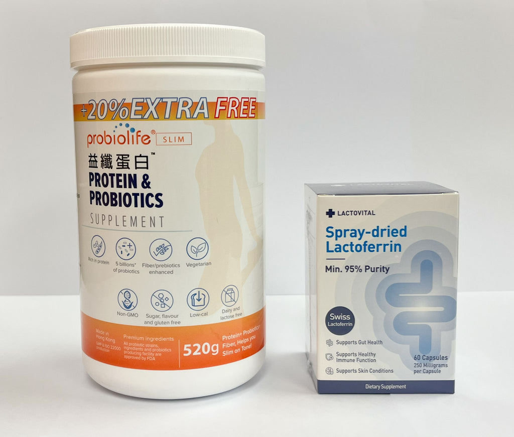 消化免疫瘦身組合[益纖蛋白家用增量裝 及 Lactovital 乳鐵蛋白膠囊] – HSK GeneTech